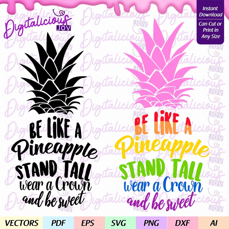 Be Like a Pineapple Inspirational Quote Motivation Tropical - Etsy