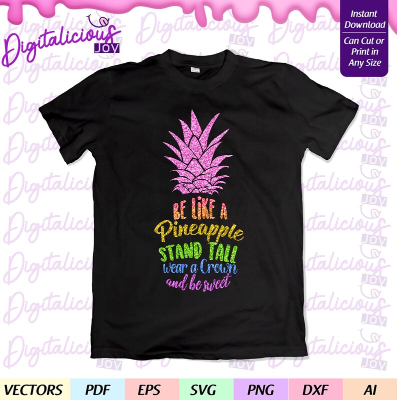 Be Like a Pineapple Inspirational Quote Motivation Tropical - Etsy