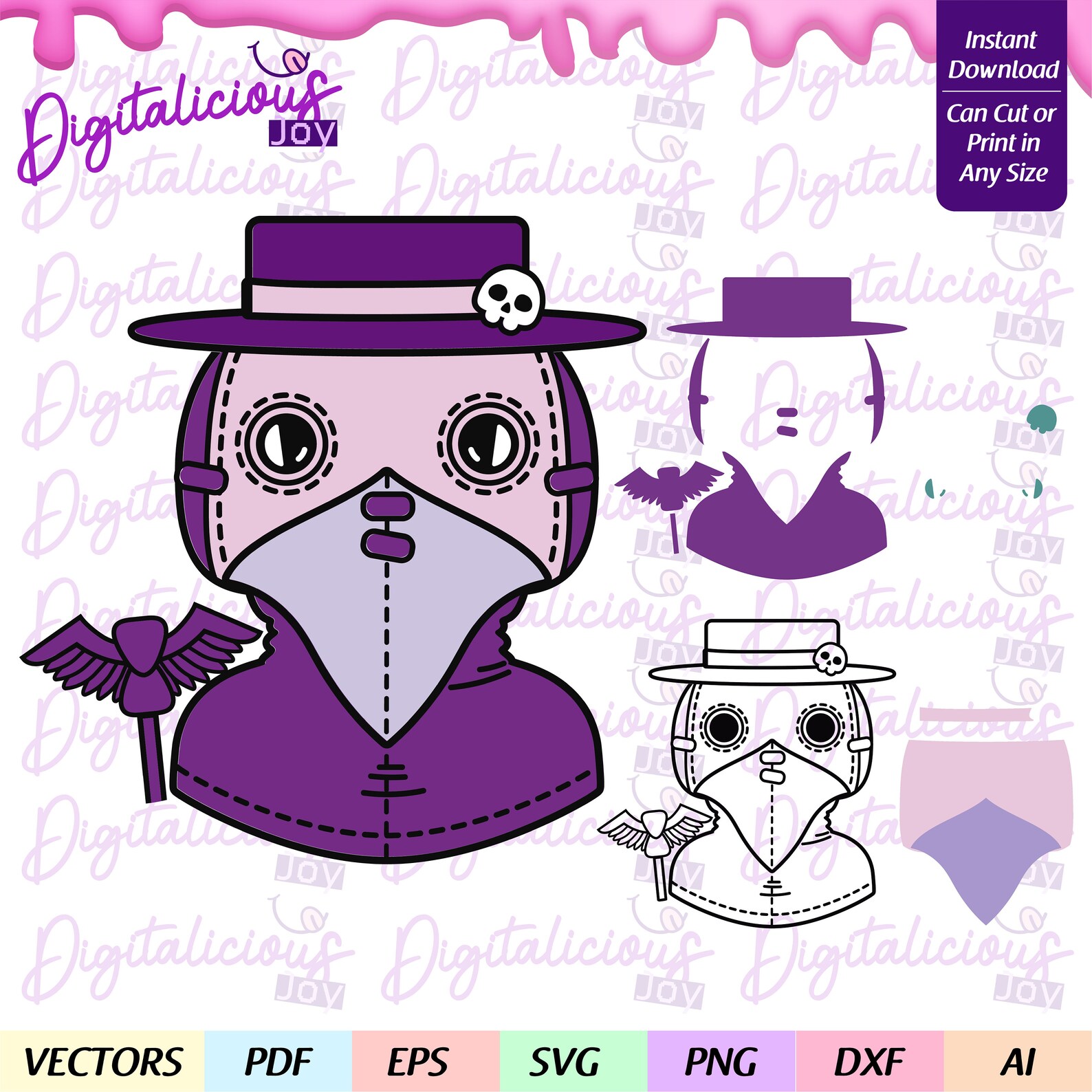 Plague Doctor Cute Svg Dxf Eps Pdf Vector | Etsy