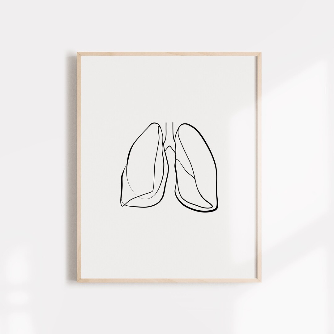 Lungs Art, Minimalist Anatomy Art, Prints Wall Art, Lungs Art, Doctor's ...