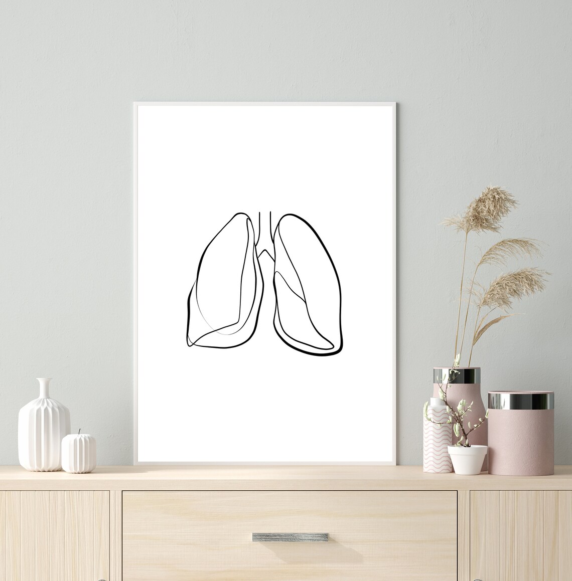Lungs Art, Minimalist Anatomy Art, Prints Wall Art, Lungs Art, Doctor's ...