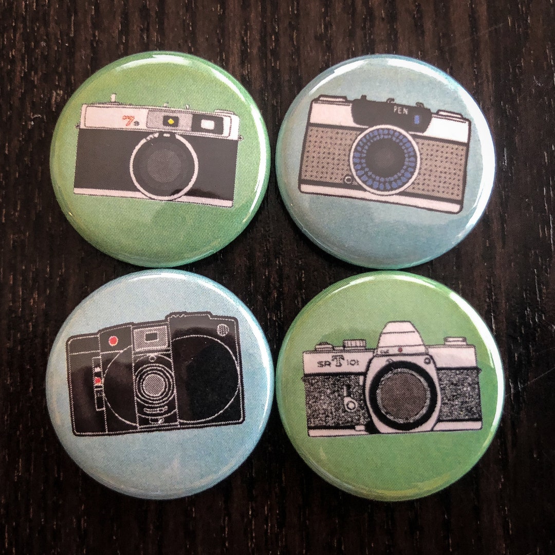 35mm Film Cameras Button Pack of Four - Etsy