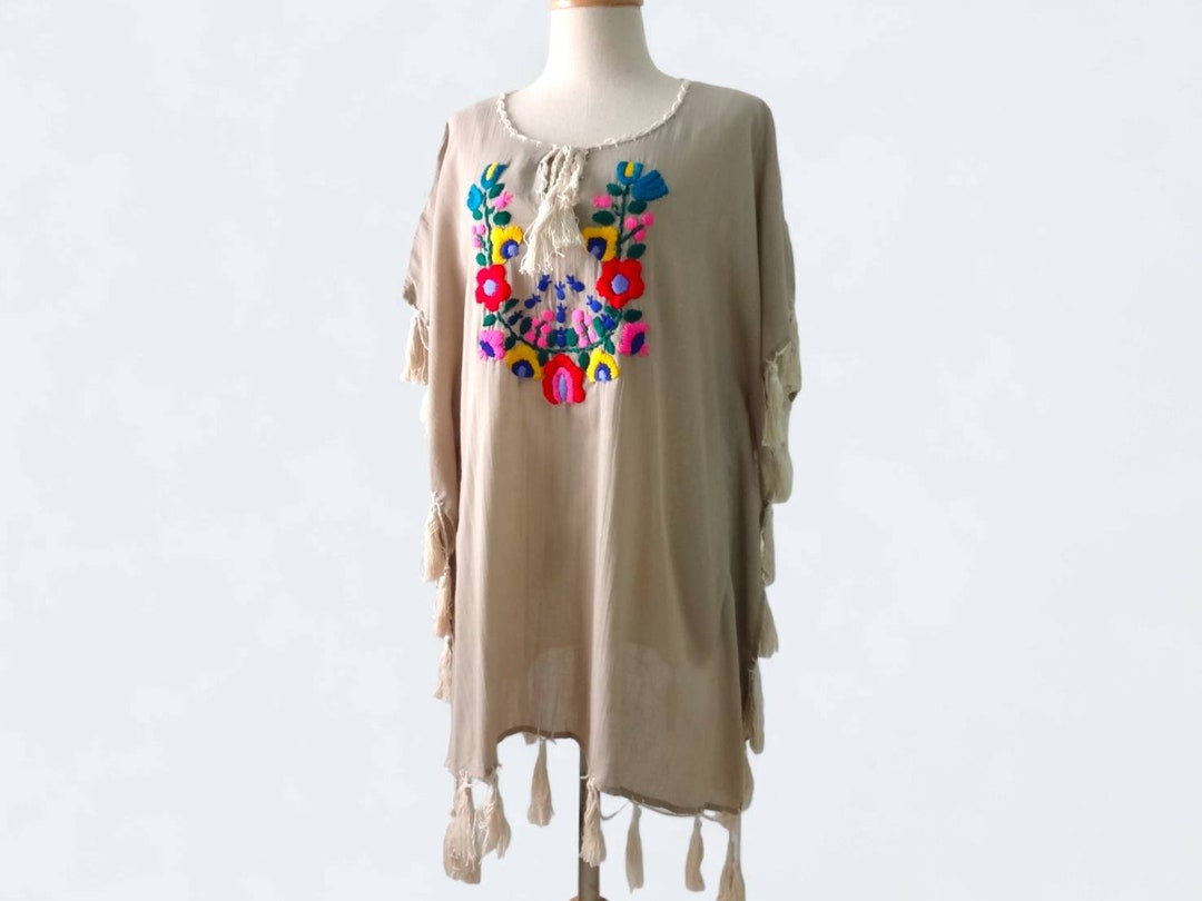 Women's Handmade Top, Hand Embroidery Tassel Blouse, Boho Style Top - Etsy