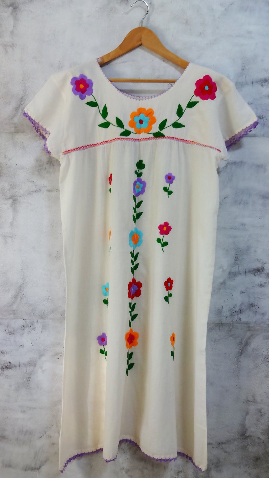 Women's Hand Embroidered Cotton Dress Floral Embroidered - Etsy