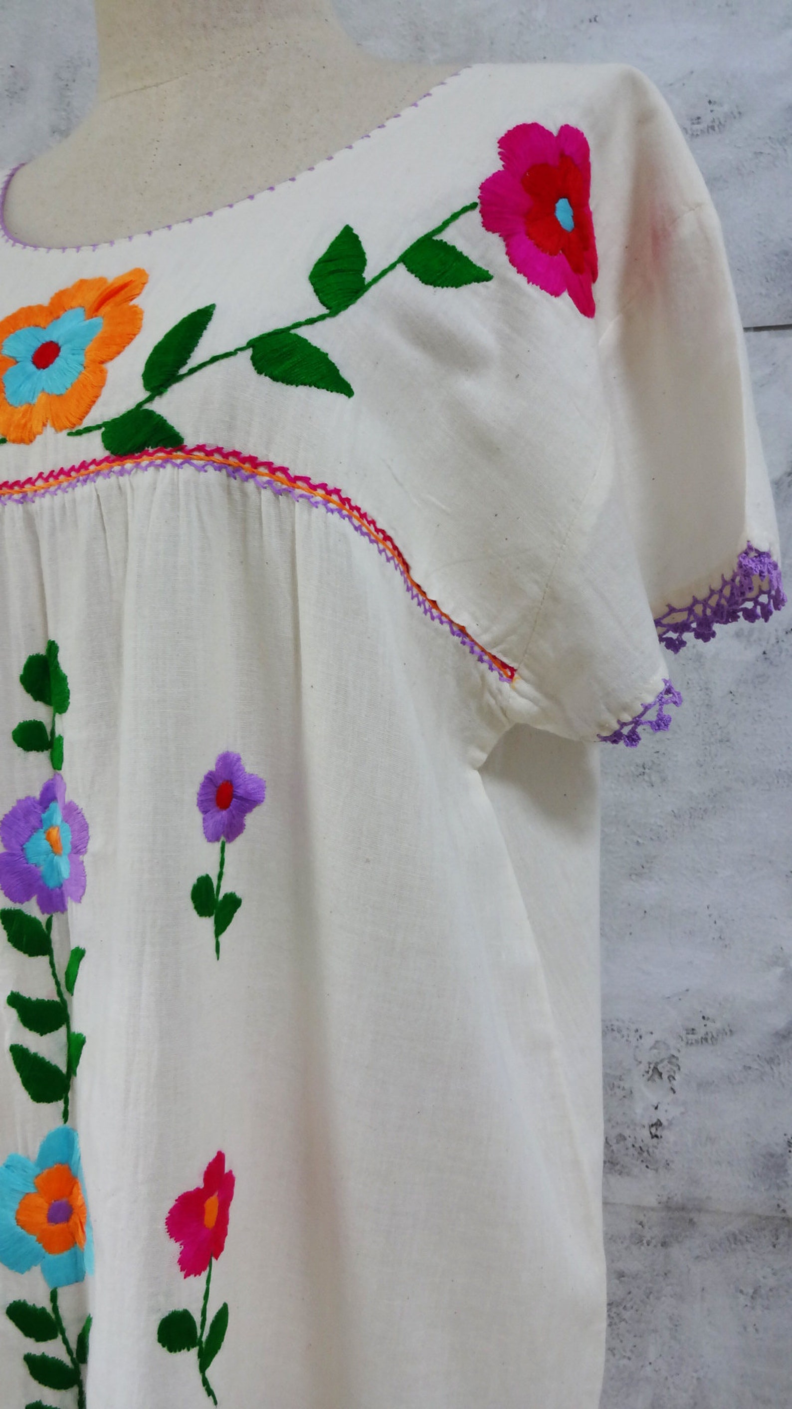 Women's Hand Embroidered Cotton Dress Floral Embroidered - Etsy