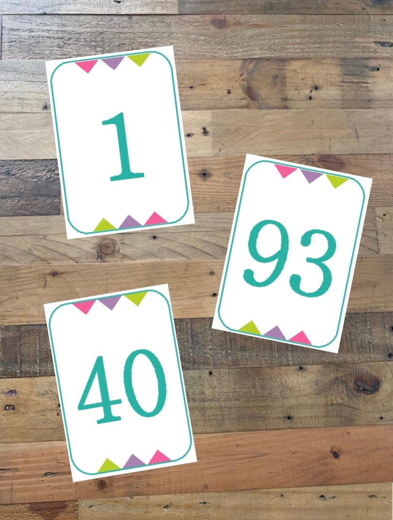 Printable Number Cards 1-100 Instant Download (Download Now) - Etsy