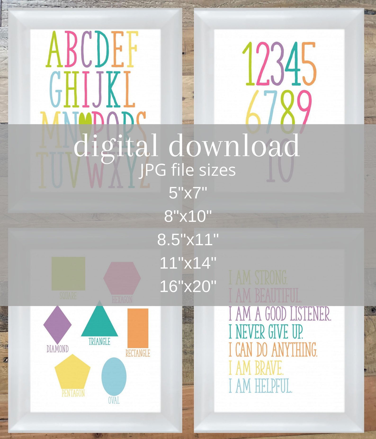 Home School/playroom Wall Art Digital Download. Nursery Decor; Alphabet ...