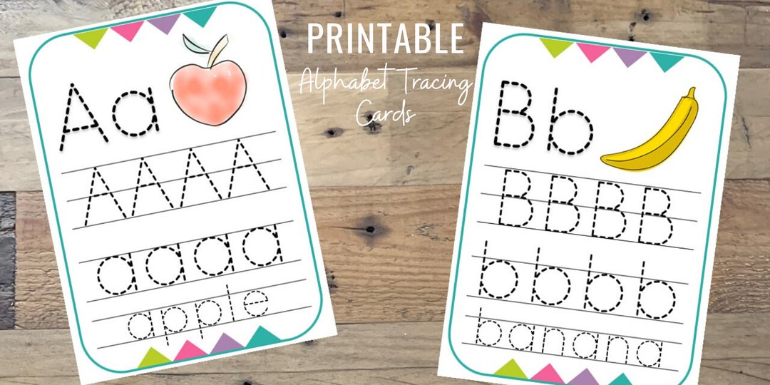 Printable Alphabet Tracing Cards, Instant Download - Etsy