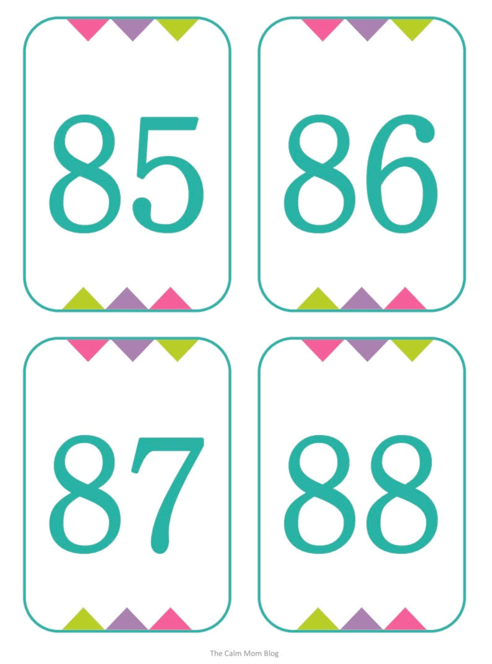 Printable Number Cards 1-100 Instant Download - Etsy