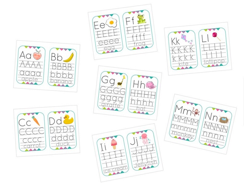 Printable Alphabet Tracing Cards, Instant Download - Etsy