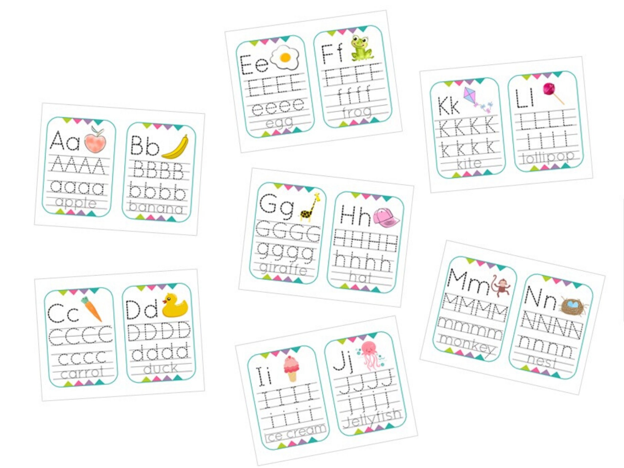 Printable Alphabet Tracing Cards, Instant Download - Etsy