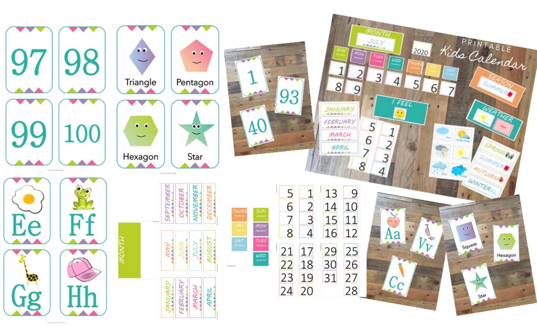 Printable Cards and Calendar Bundle for Kids - Etsy
