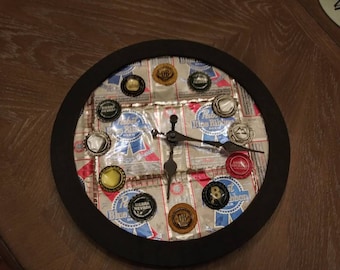 Unusual 25cm Wooden Bottle Cap Clock, Beer Caps, Cava Caps Wine Caps - Etsy