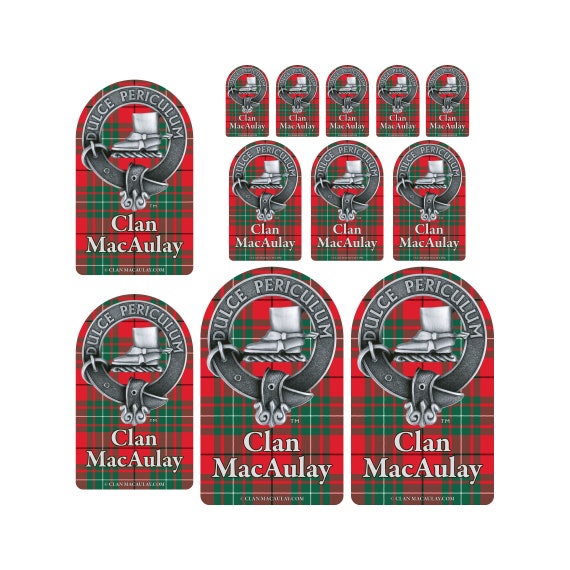 Clan Macaulay Badge and Red Dress Tartan Background Vinyl - Etsy