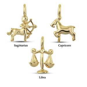 Zodiac Sign Charms Gold Plated Astrology Charms, Horoscope Charms ...