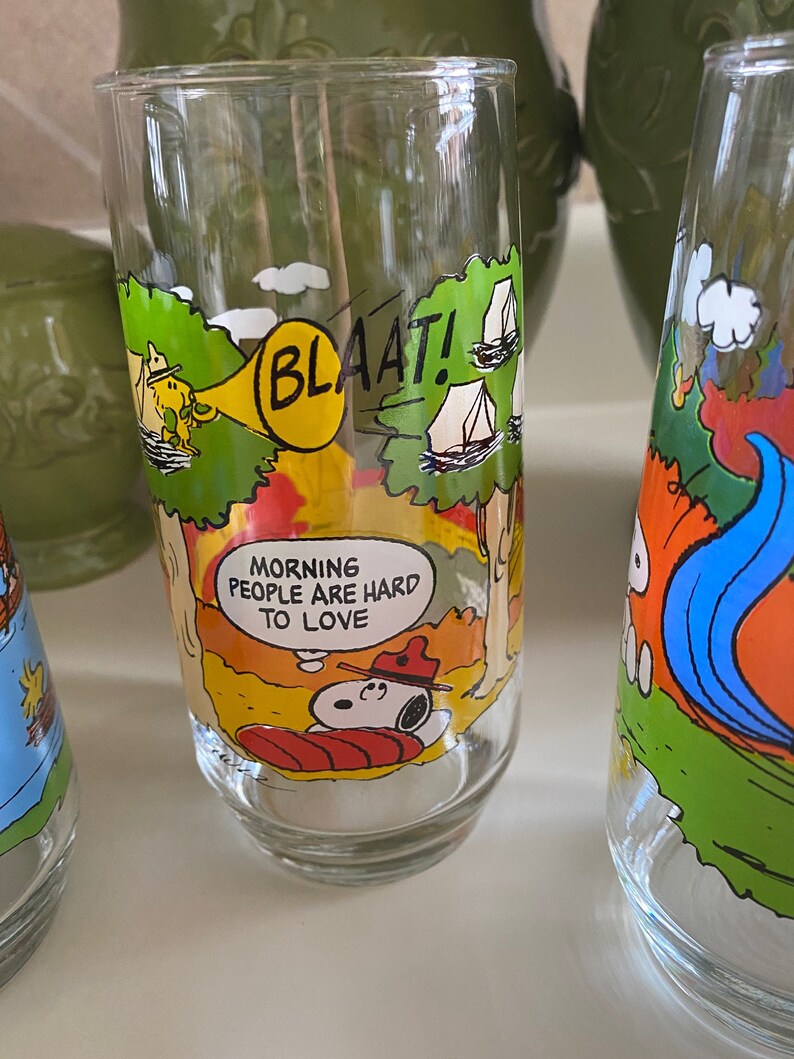 Camp Snoopy Vintage Mcdonalds Peanuts Glass Cups - Etsy