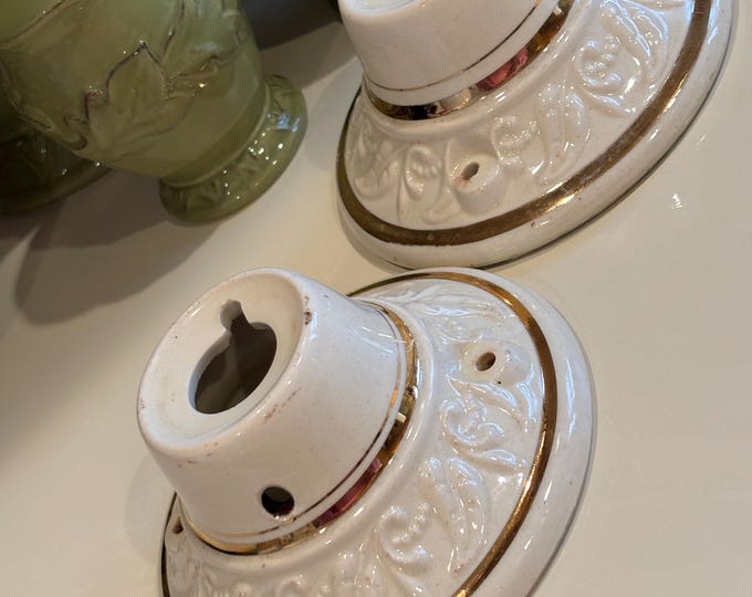 Porcelier Ceramic Ceiling Light Fixtures - Set of 2 - Etsy