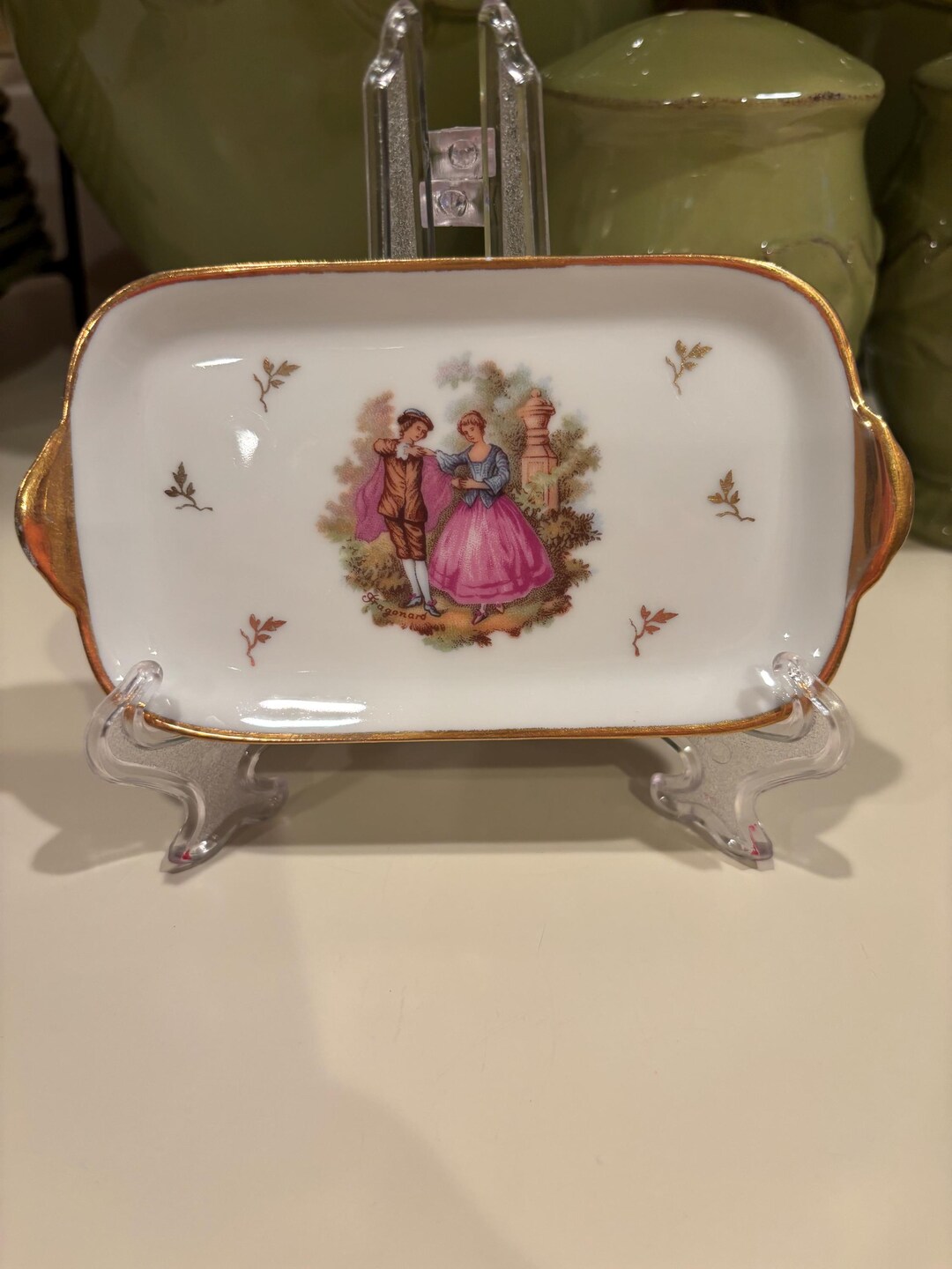 Limoges Castel France Porcelain Vintage Miniature Tray - Gold Trim - Etsy