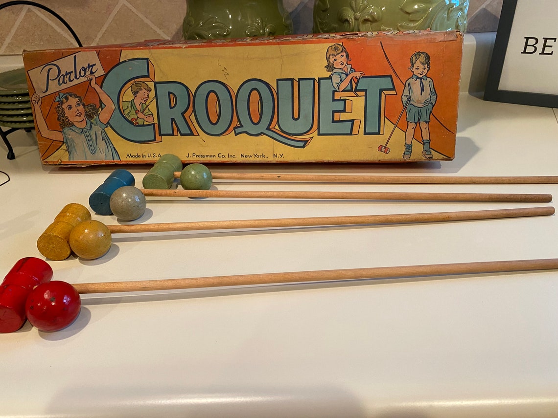 Parlor Vintage Croquet in Box - Etsy