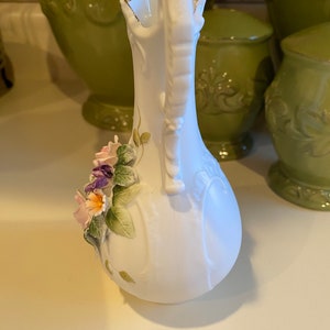 Lefton Bisque Porcelain Vintage Pitcher/vase - Etsy