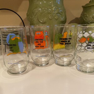 Friends Glasses - Glassware by Brockway - Vintage Glassware - Set of 4 ...