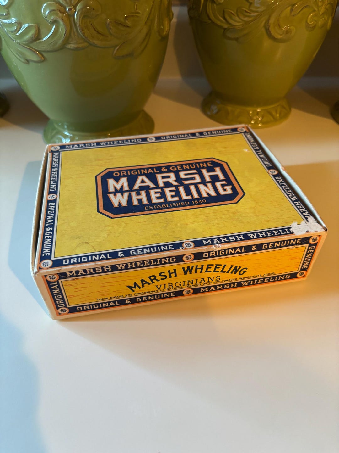 Vintage Marsh Wheeling Cigar Box - Etsy