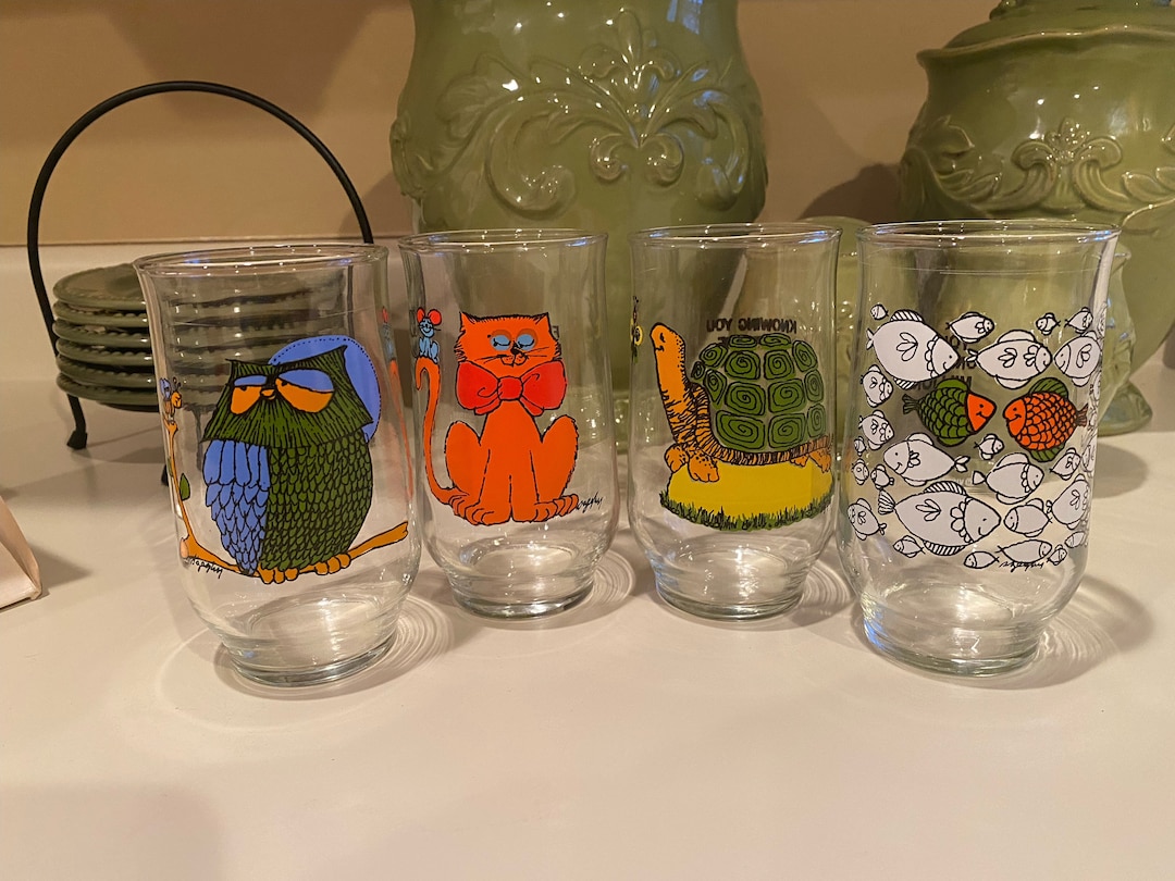 Friends Glasses - Glassware by Brockway - Vintage Glassware - Set of 4 ...