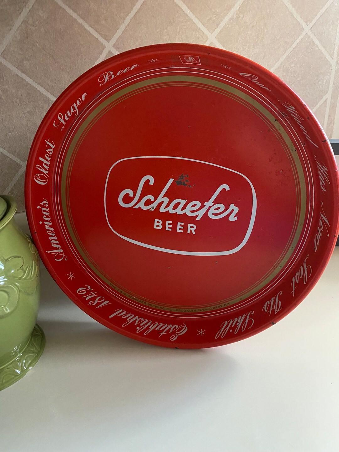 Red Schaefer Beer Tray Metal - Etsy