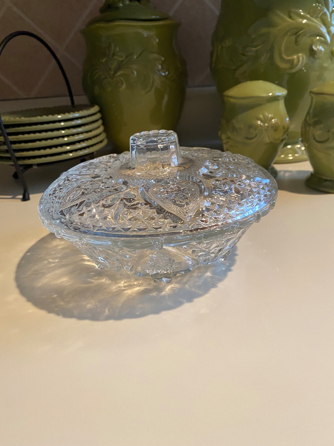 KIG Malaysia Lidded Candy Dish With Hearts - CLEAR - Etsy