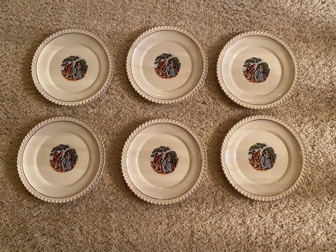 Harker Pottery Co. Collectible Plates- 22kt. Gold- Set of 6 - Etsy