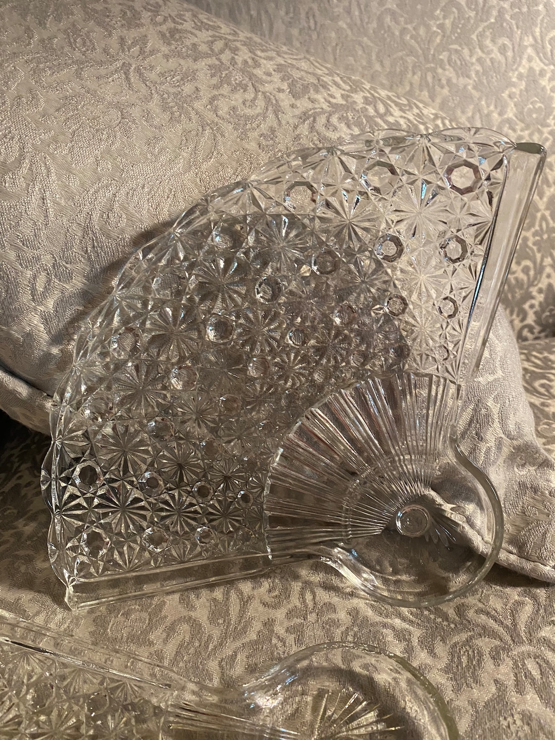 Snack Plates Fan Shaped Clear Glass Snack Plate Only - Set of 4 - Etsy