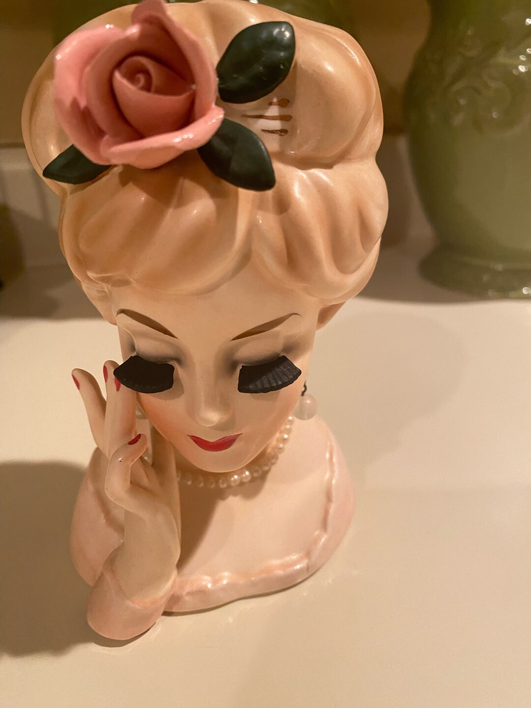 Enesco - Large Lady Vintage Vase - Rare E193-M-B - Etsy