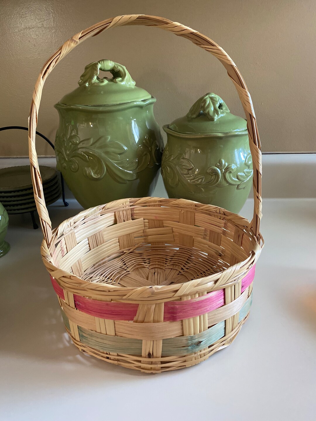 Vintage Wicker Easter Basket - Etsy