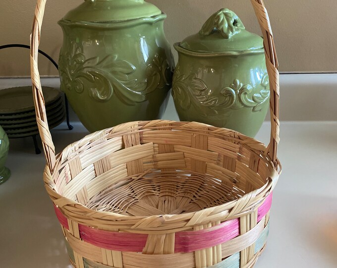 Vintage Wicker Easter Basket - Etsy