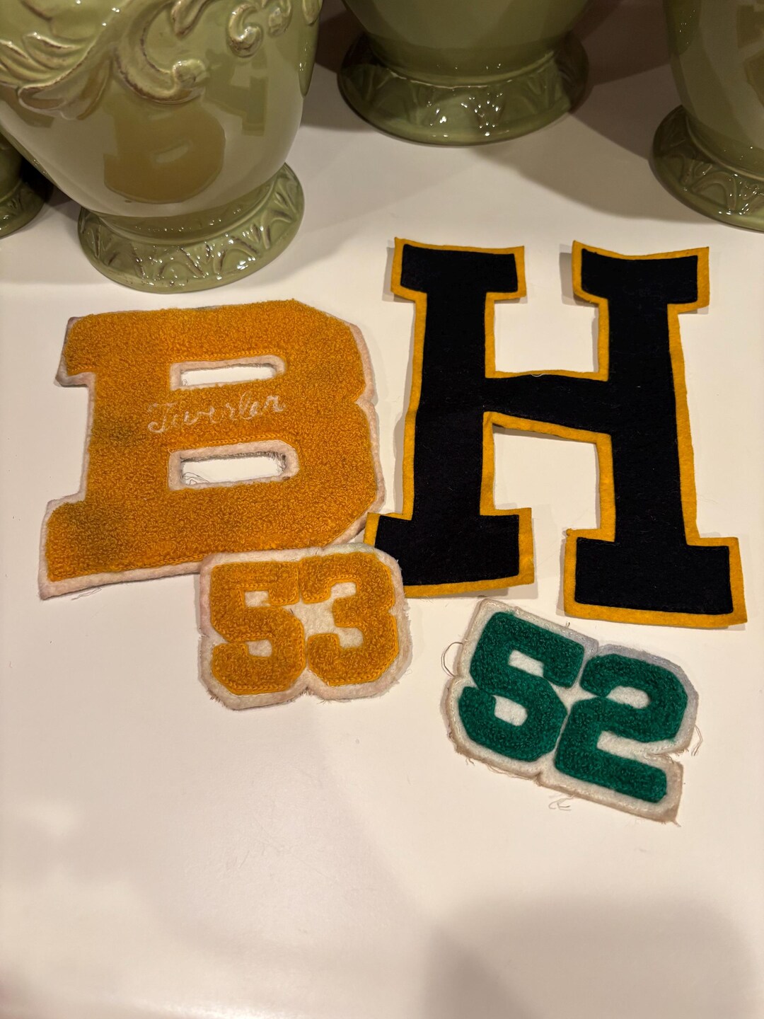 Vintage Wool Varsity Letters - Set of 4 - Etsy