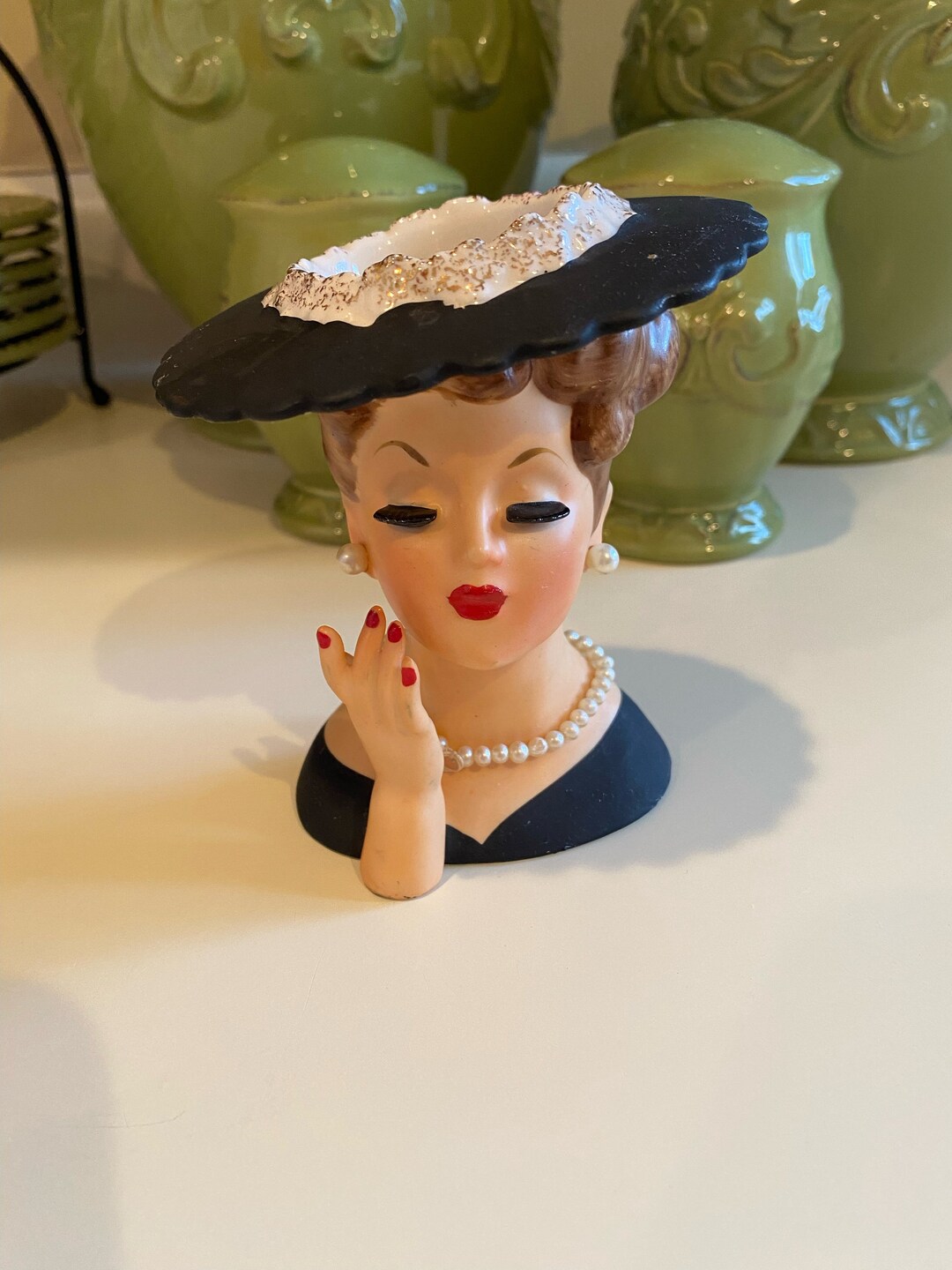 Napco - Lady in Black - Lady Vintage Vase - C3343A - Etsy