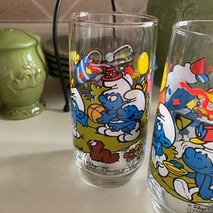 Smurf Characters Vintage Glasses - Set of 6 - Etsy