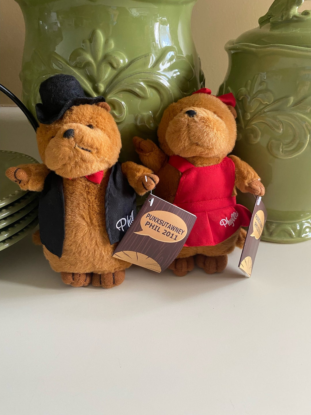 2011 Punxsutawney Phil and Phyllis Groundhog Stuffie Set - Etsy