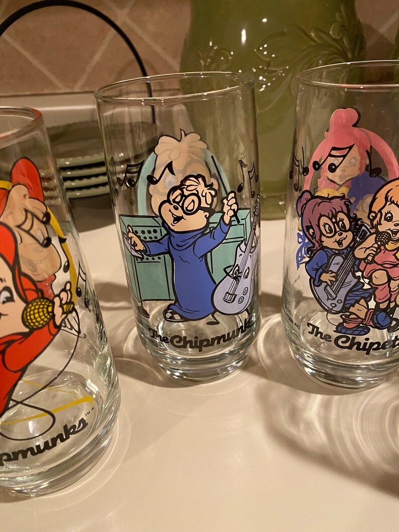 Alvin and the Chipmunks Characters Vintage Glasses - Set of 4 - Etsy