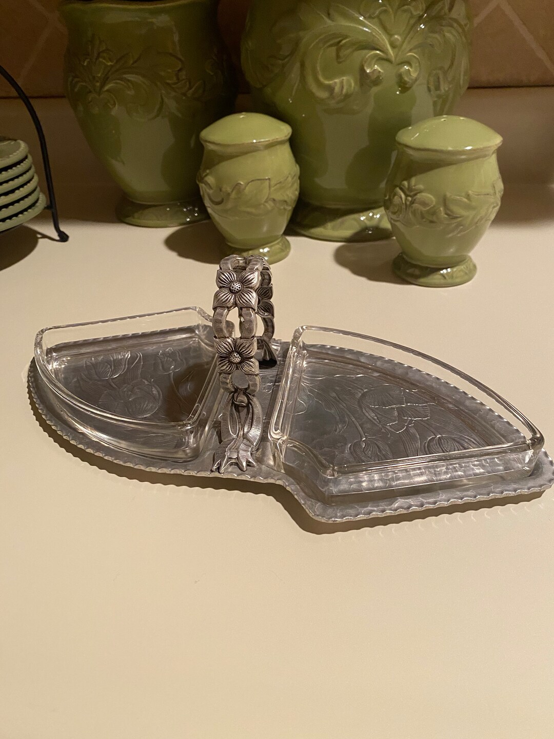 Aluminum 2 Compartment Vintage Relish Tray - Etsy