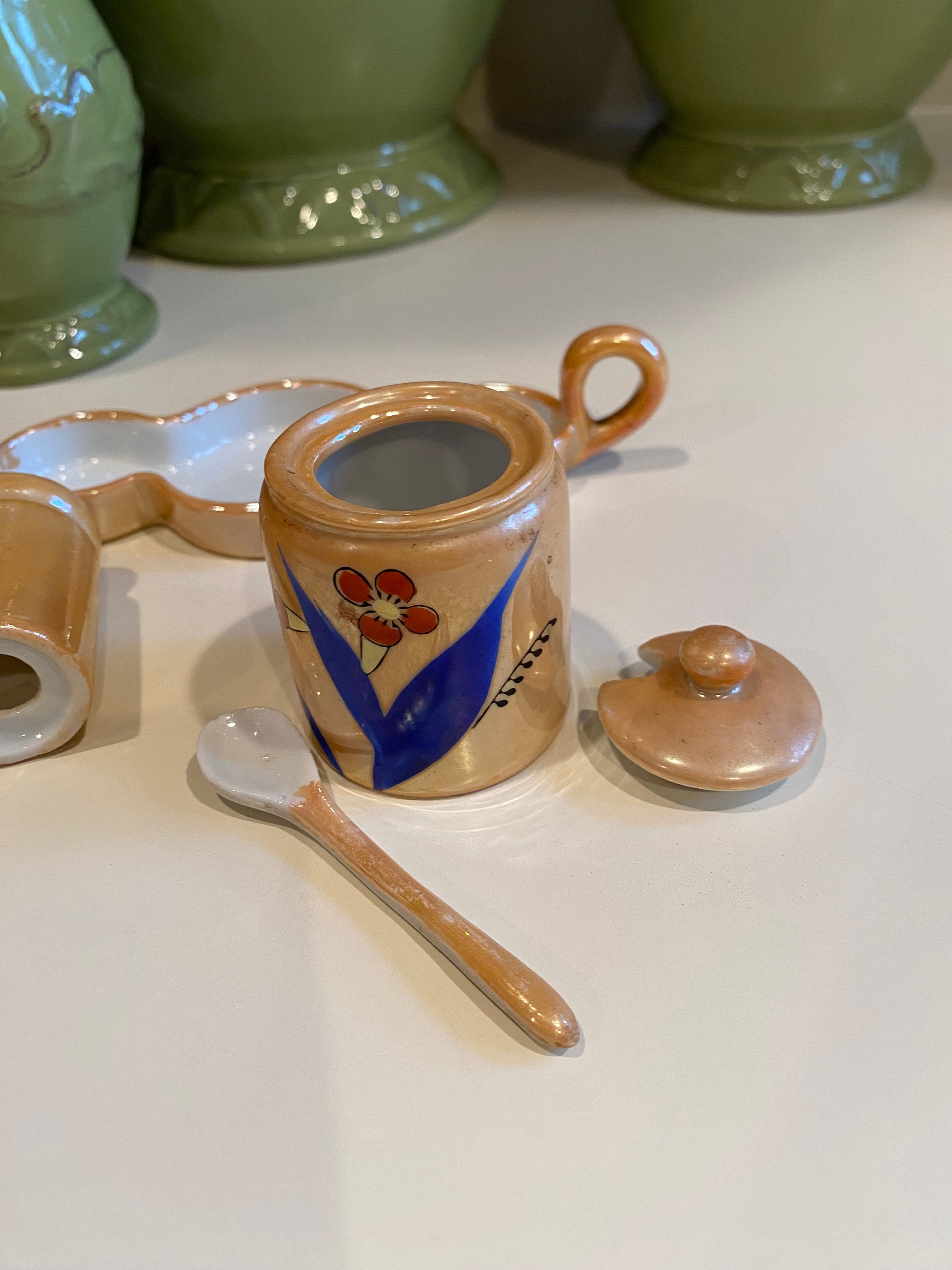 Lusterware Vintage Condiment Set - Etsy