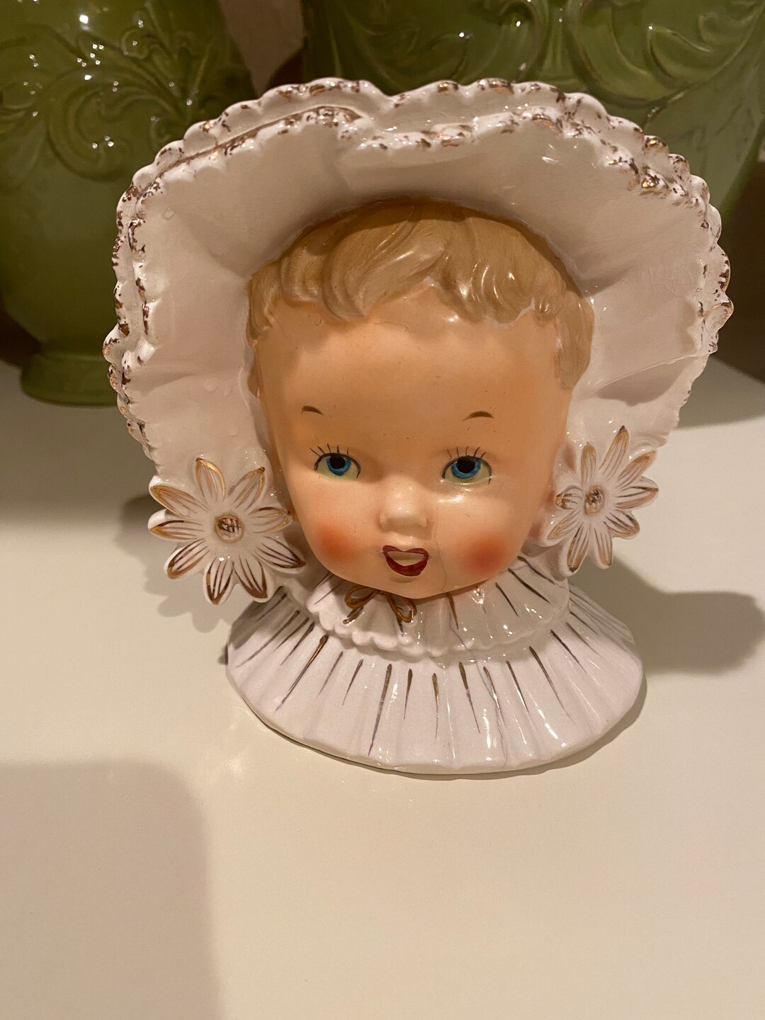 Napco Vintage Planter C2634A Baby Girl Face - 1956 - Etsy