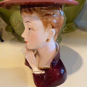 Lefton - Lady Deep Rose Vintage Vase - 1950's - #70565 - Etsy