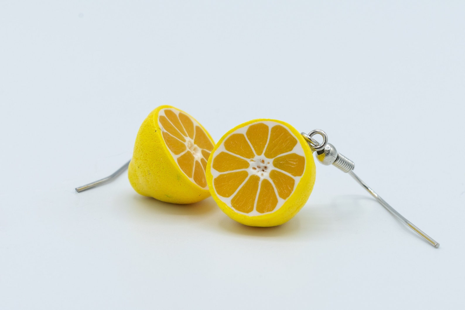 Realistic Half-sliced Lemon Earrings - Etsy