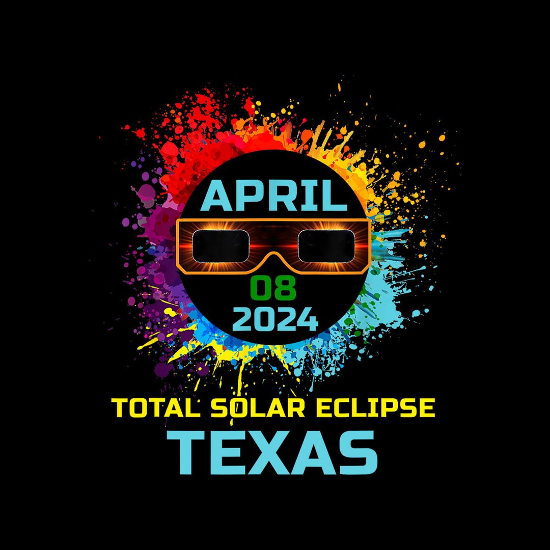 Total Solar Eclipse Texas 2024 Colorful Eclipse 04 08 24 Digital PNG - Etsy