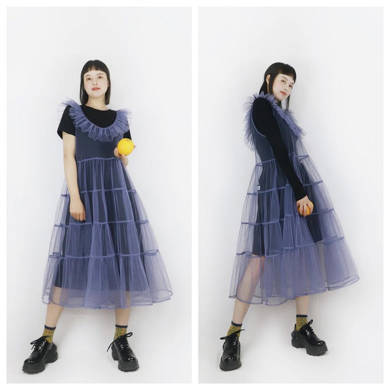Mesh Tulle Dress/see Through Dress/sleeveless Sheer Dress/flared Beach ...