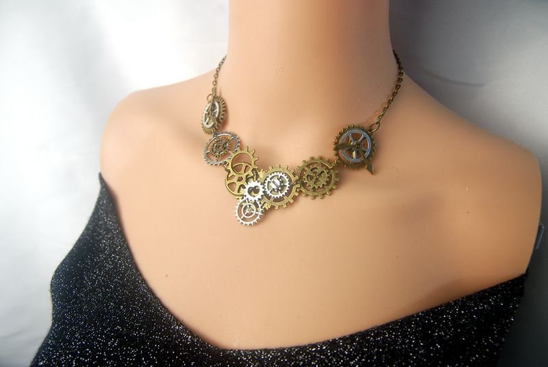 Unique Steampunk Necklaceindustrial Gear Mechanical Gothic - Etsy