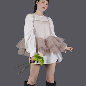 Women's Tulle Top, Mesh Suspenders Top, Cute Summer Tutu Top, Short ...