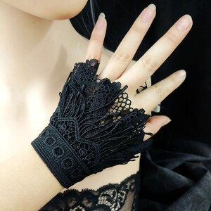 Black Lace Cuff Bracelet,black Bracelet,lace Wrist Cuff, Ruffled Lace ...