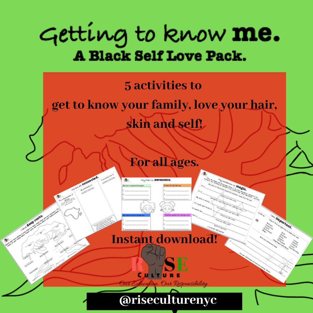 Black Self Love Children Teens Adults Activity Pack - Etsy